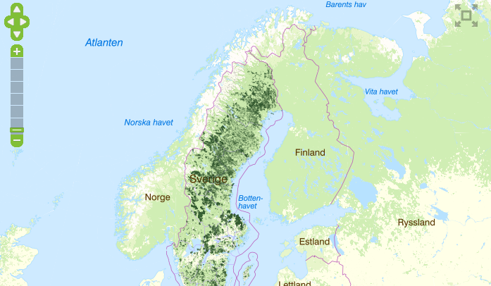 Map with voluntary set-aside forest in Sweden - Swedish Forest ...